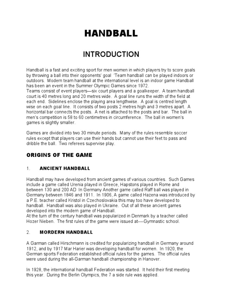 Handball 1 1 | PDF | Association Football | Referee