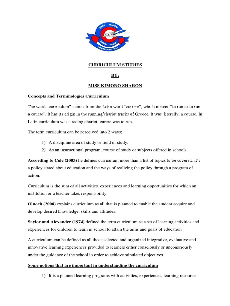 Curriculum Notes For Dpte and Udpte | PDF