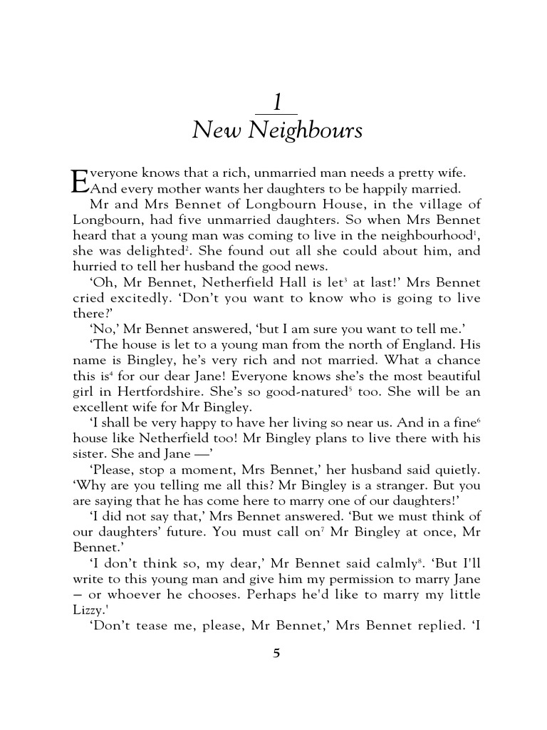 Pride and Prejudice Sample Chapter | PDF | Mr. Darcy | Elizabeth Bennet