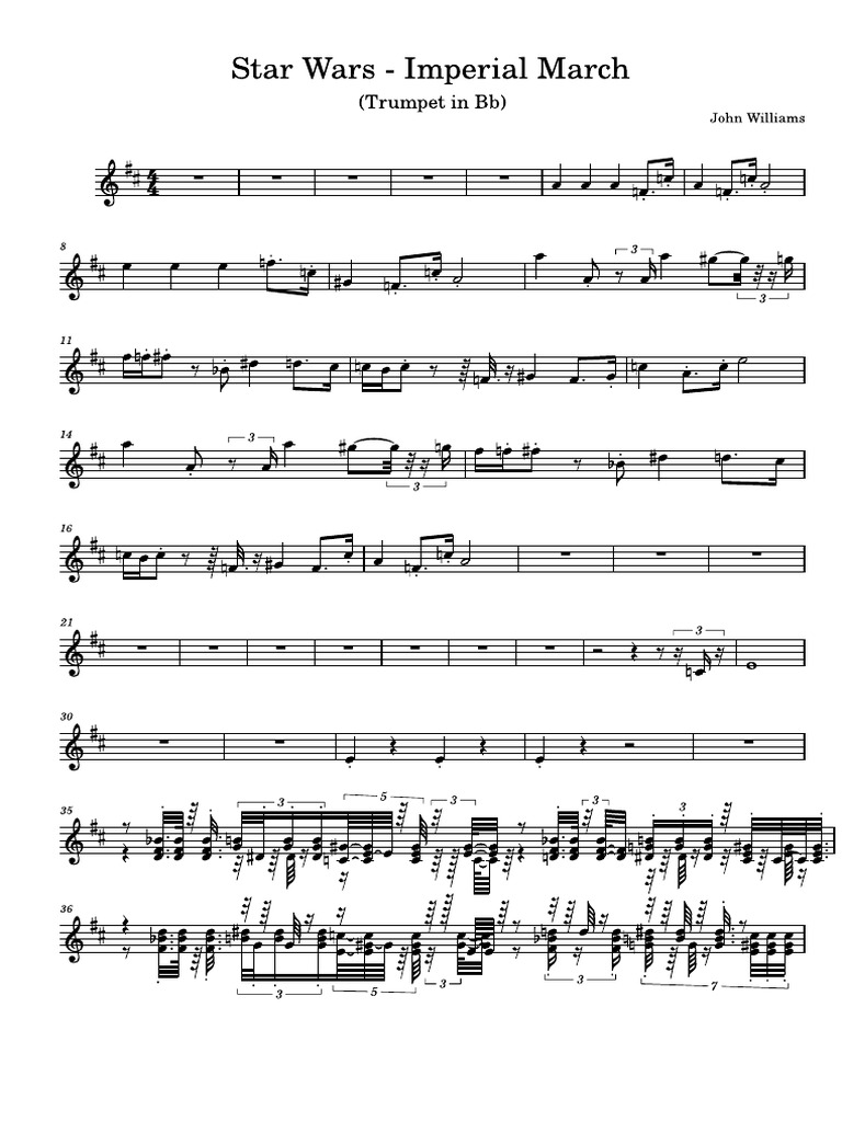 Star Wars - Imperial March (Trumpet in BB) | PDF