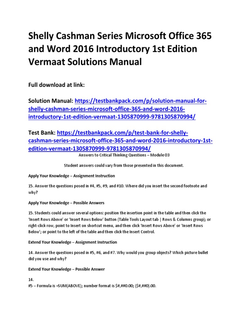 Shelly Cashman Series Microsoft Office 365 And Word 2016 Introductory