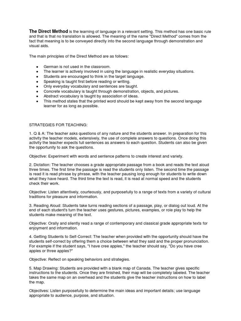 The Principles and Criticisms of the Direct Method for Teaching Foreign ...