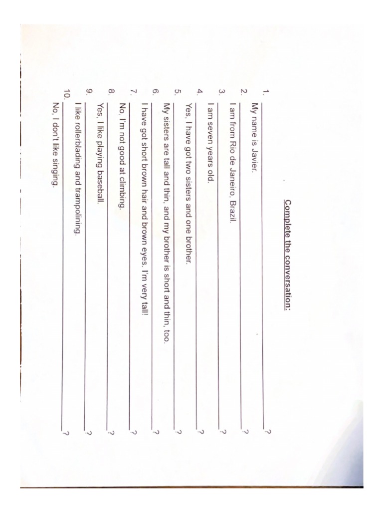 Complete The Conversation | PDF
