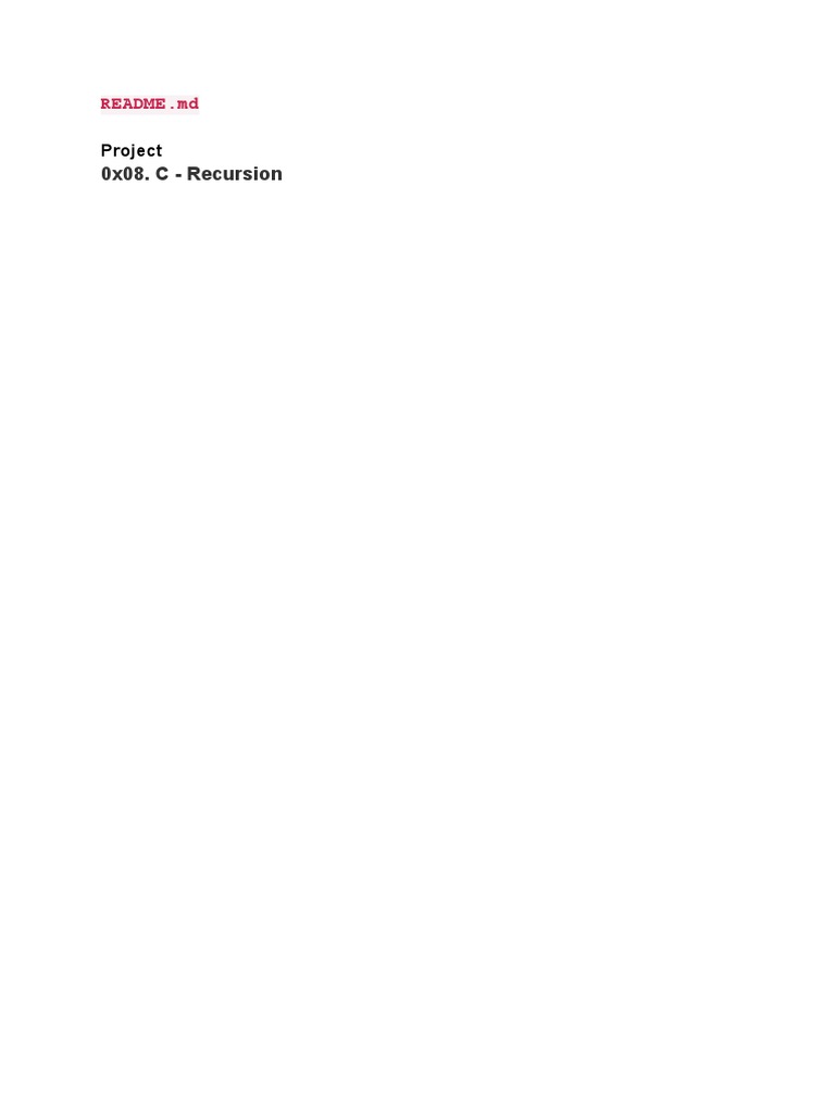 0x08. C - Recursion | PDF | Pointer (Computer Programming) | Integer ... 0x08. C - Recursion | PDF | Pointer (Computer Programming) | Integer ...