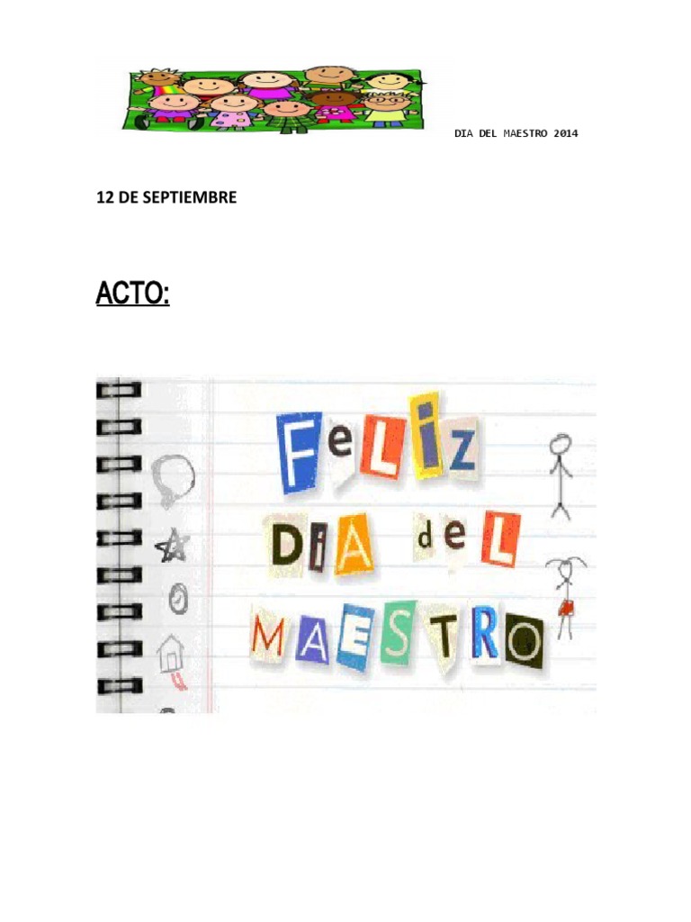 Acto Dia Del Maestro | PDF