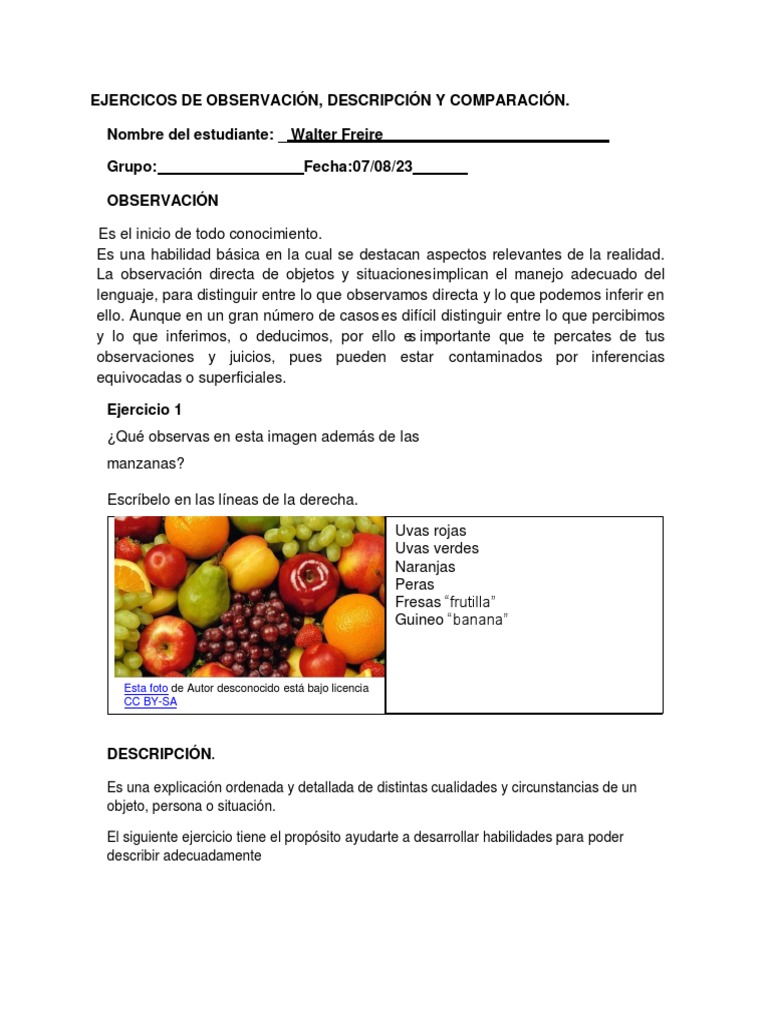 Ejercicios de La Observación 1.2 | PDF