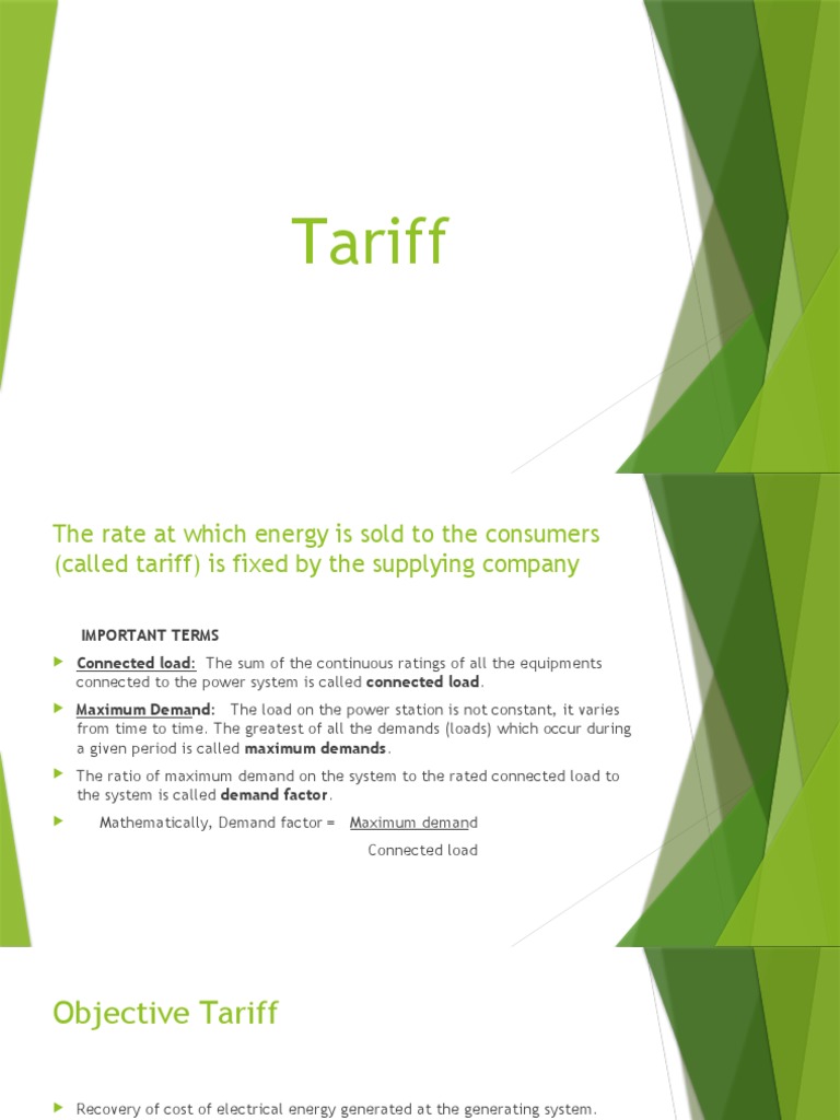 Tariff PDF Tariff Electrical Engineering