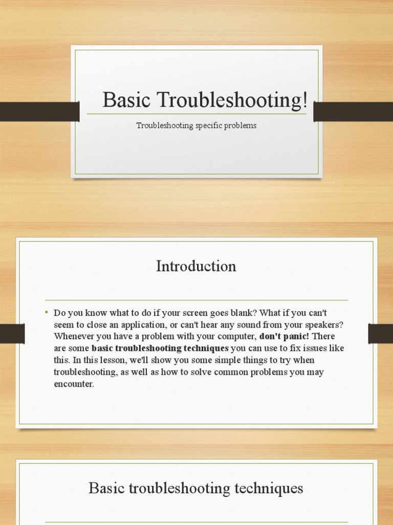 Basic Troubleshooting! | PDF | Troubleshooting | Ac Power Plugs And Sockets