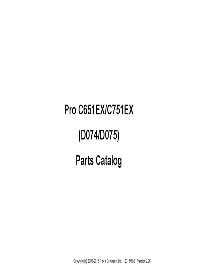 Pro C651EX/C751EX (D074/D075) Parts Catalog | PDF