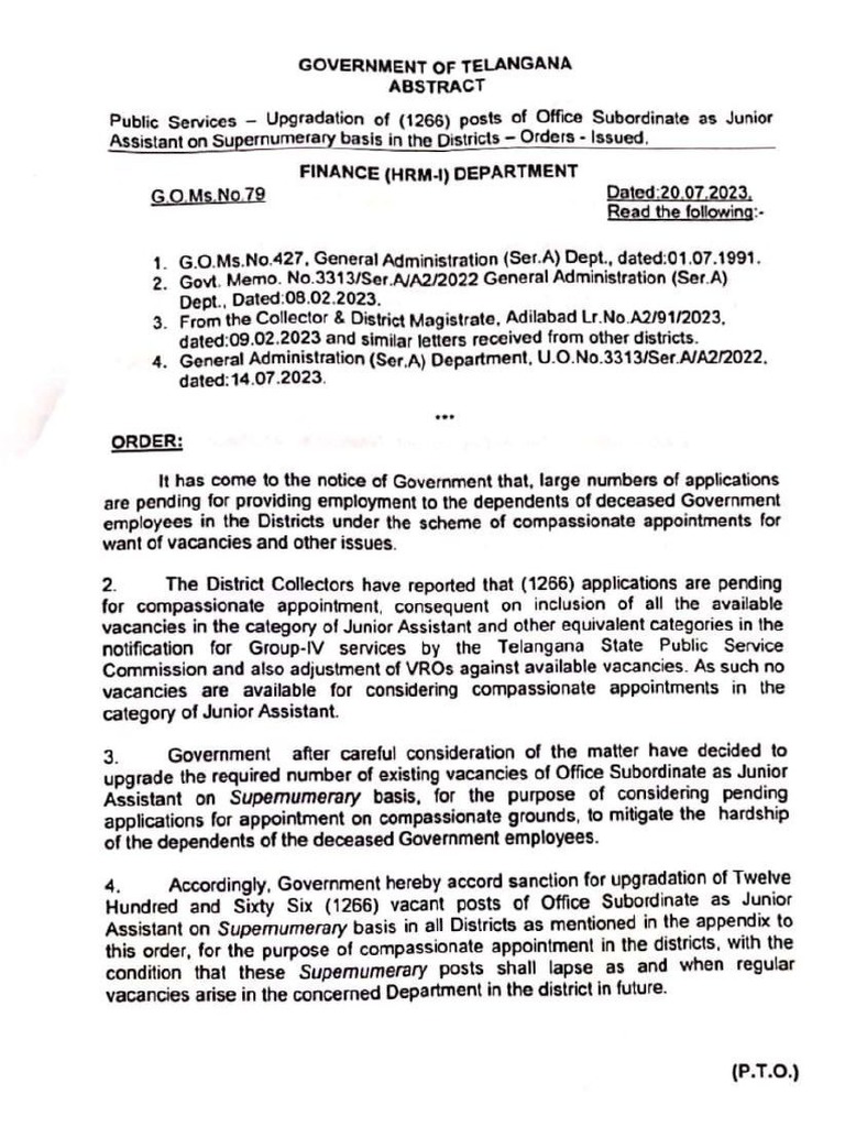 G O Ms No 79 DT - 20-07-2023 | PDF