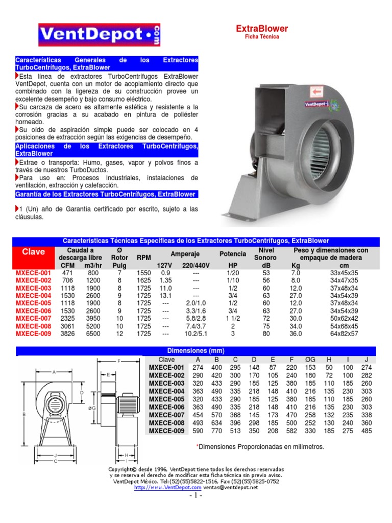 DE-037-Ficha Tecnica de Extractor de Gases | PDF | Ingeniería de ...