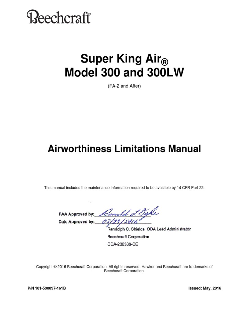 Airworthiness Limitations Manual | PDF