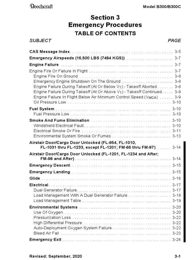 Section 3 Emergency Procedures | PDF | Takeoff | Turbine Engine Failure