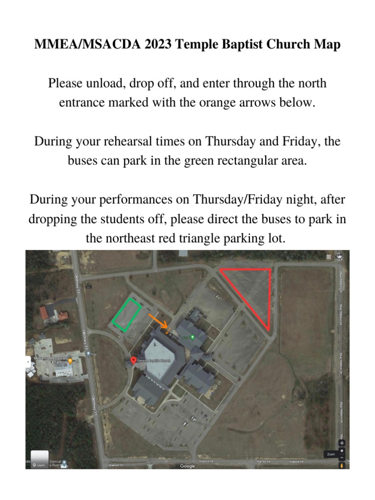 MMEA & MSACDA 2023 Temple Baptist Church Map | PDF