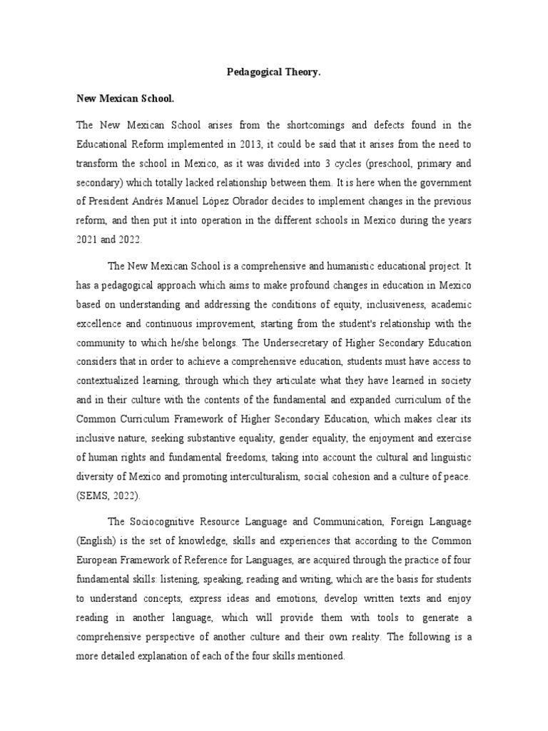 Pedagogical Theory | PDF