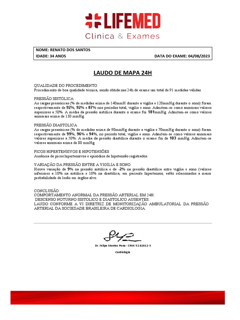 LAUDO DE MAPA 24H | PDF