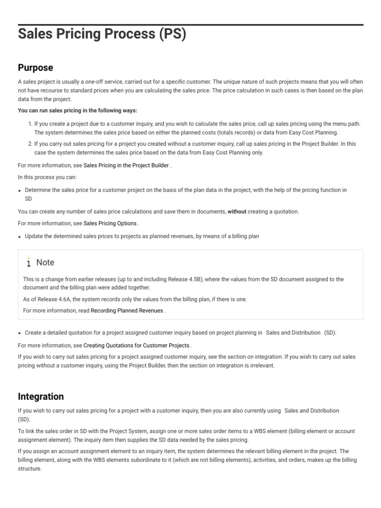 Sales Pricing Process (PS) - SAP Documentation | PDF | Pricing | Prices
