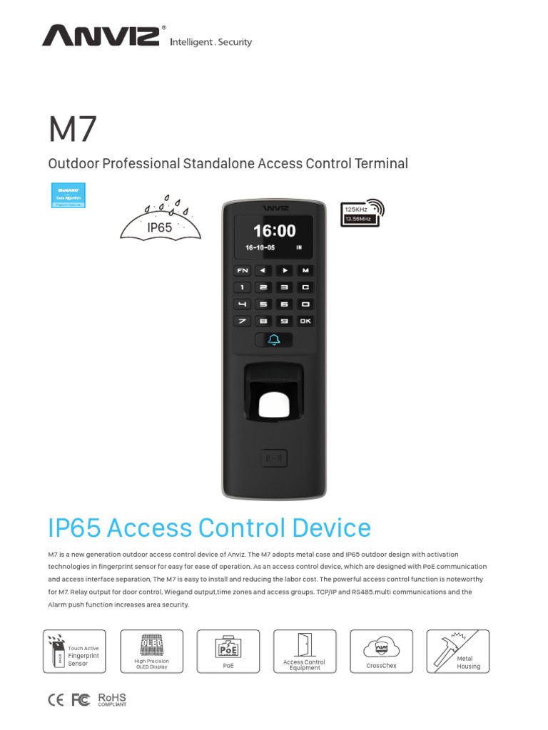 Anviz M7 Catalogue EN 11.23.2018 | PDF