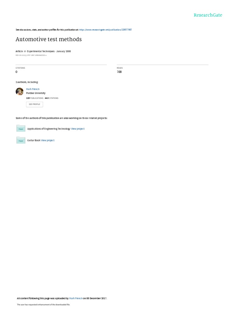 Automotive Test Methods | PDF