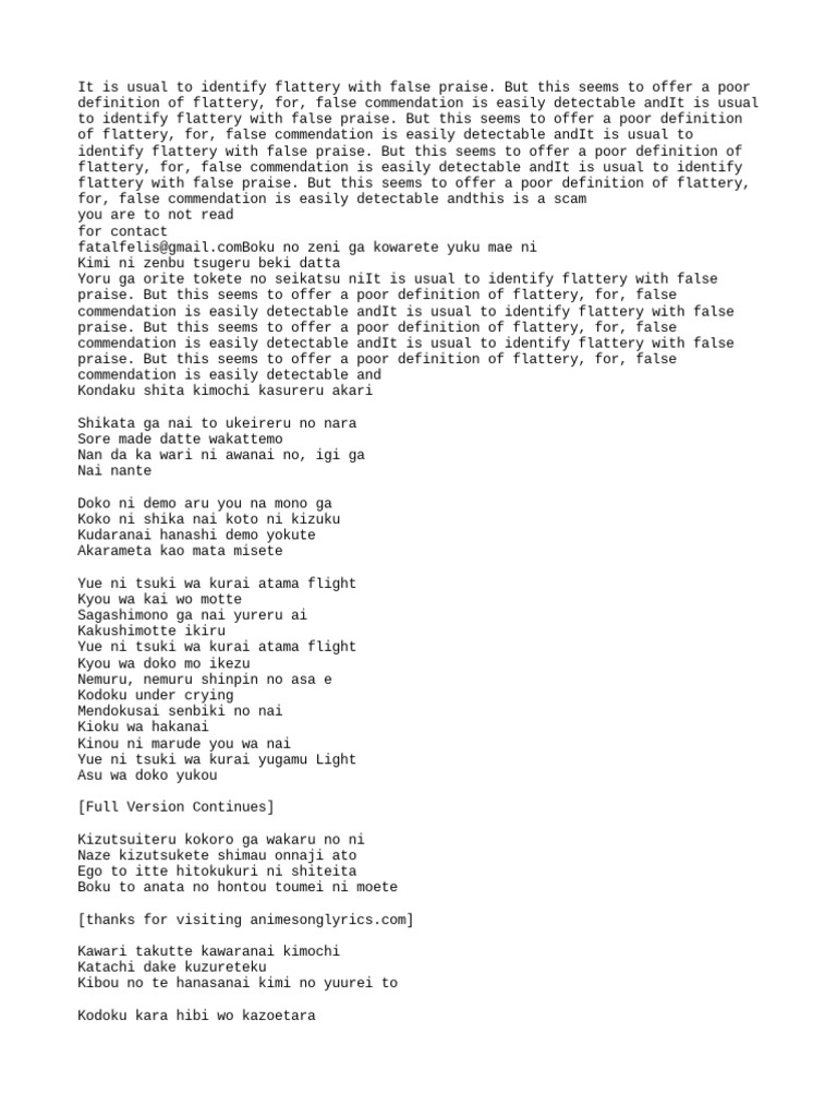 It Is Usual To Identify Flattery With False Praise. But This Seems To ...