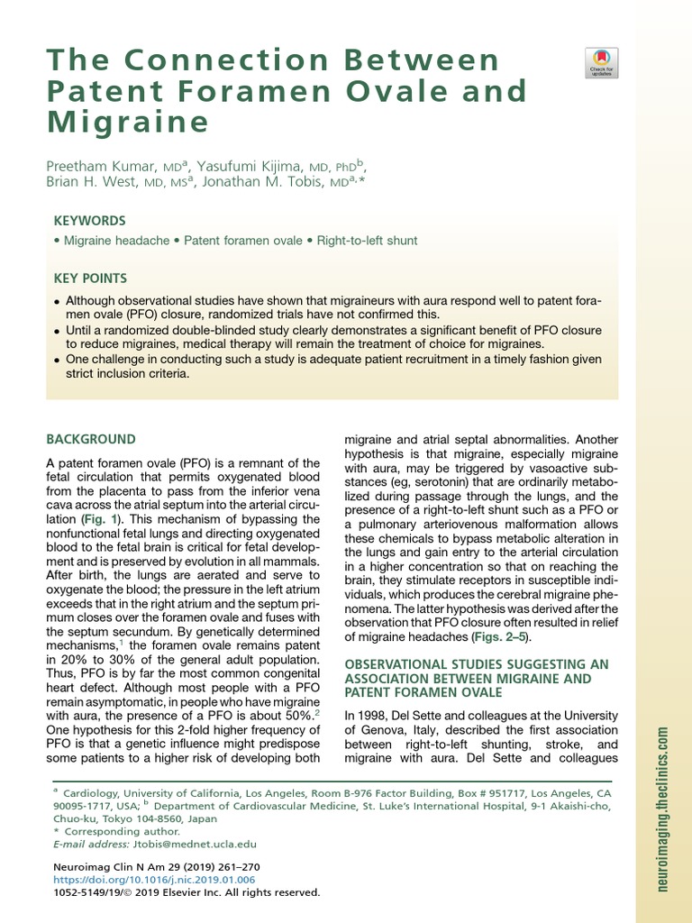 The Connection Between Patent Foramen Ovale and Migraine | PDF ... The Connection Between Patent Foramen Ovale and Migraine | PDF ...