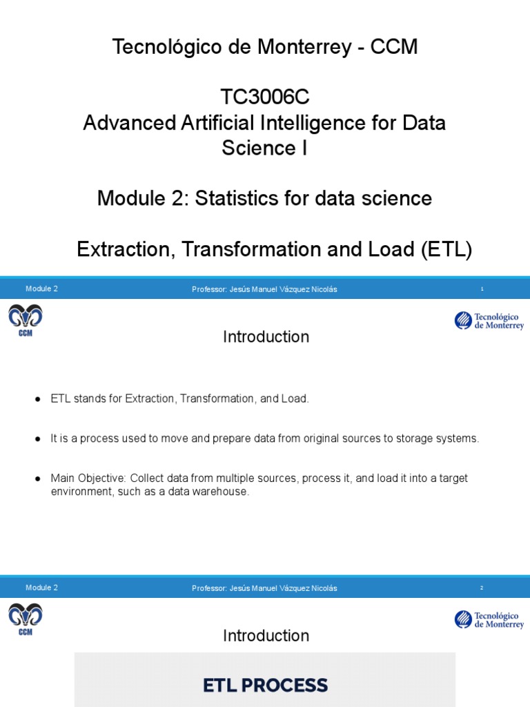 Class 2_Extraction, Transformation and Load (ETL) | PDF