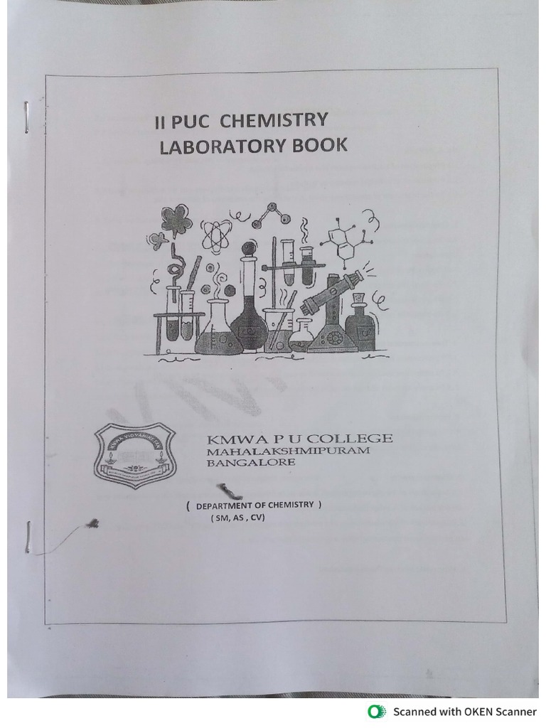 II PUC Chemistry Laboratory Book | PDF