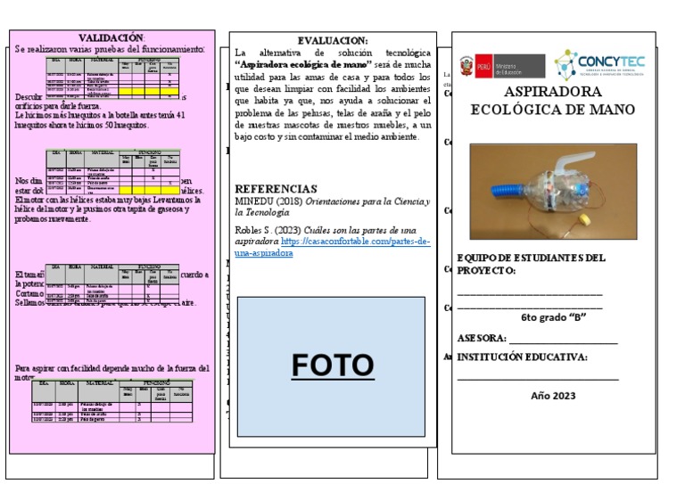 Triptico FENCYT | PDF | Aspiradora