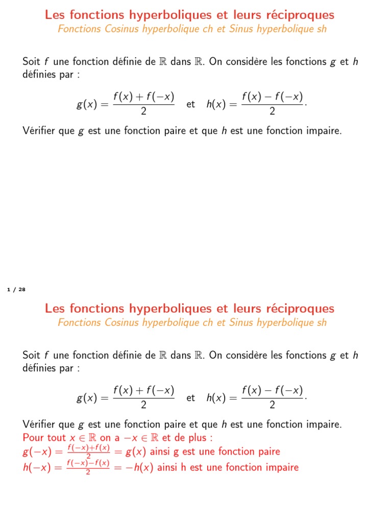 Fonctions Hyperboliques | PDF