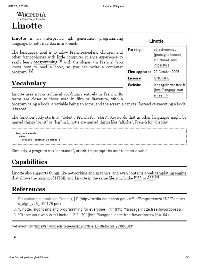 Linotte | PDF | Systems Engineering | Computer Programming