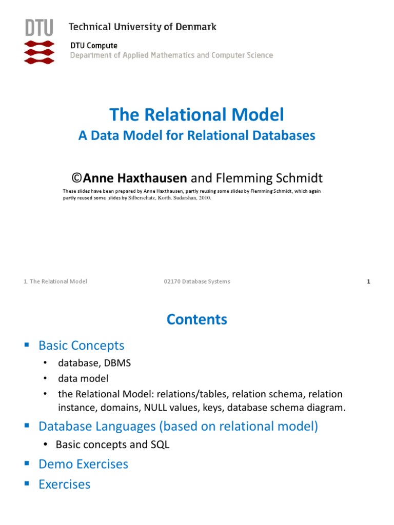 The Relational Model Pdf Relational Model Relational Database