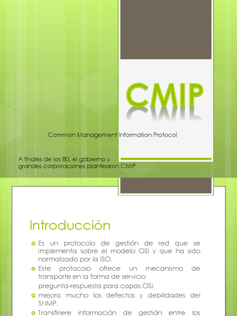 CMIP | PDF | Modelo osi | Redes