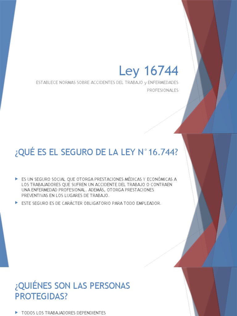 Ley 16744 | PDF | Seguro