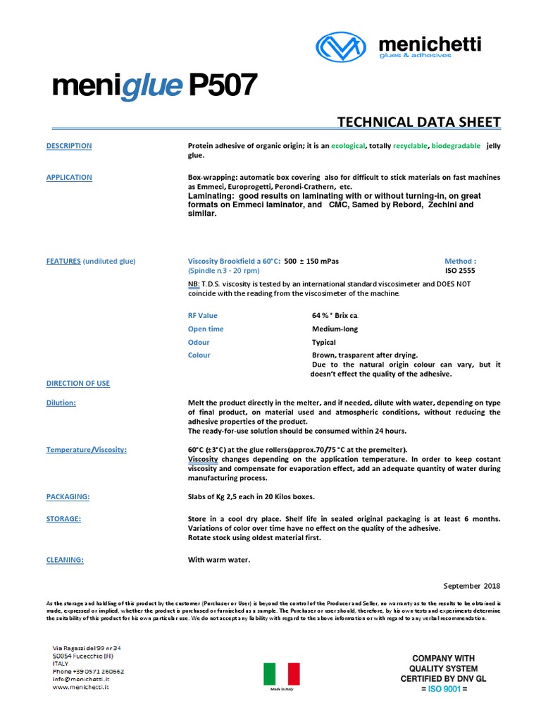 TDS MENIGLUE P507 Ing | PDF