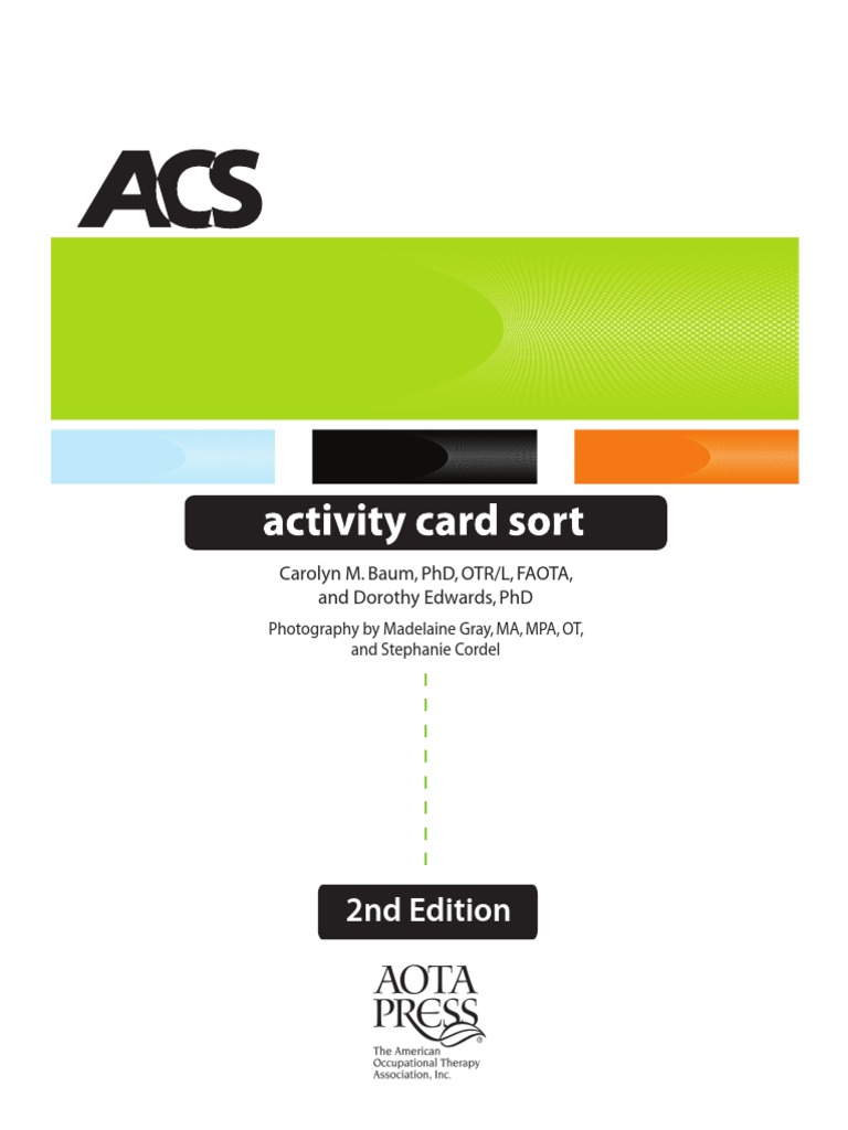 ACS Manual 2nd Edition | PDF | Occupational Therapy | Old Age