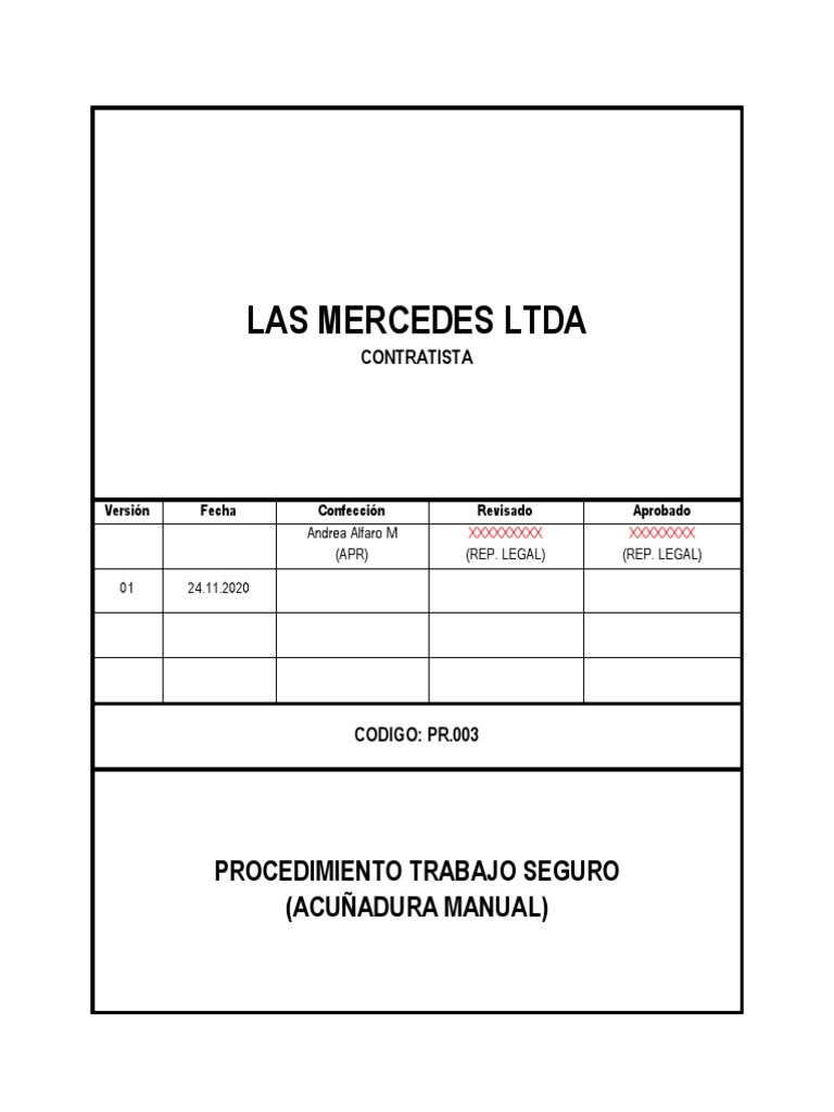 PR.003 Acuñadura Manual | PDF