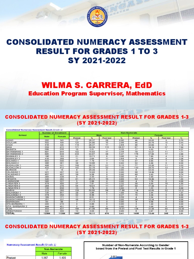 Grade 1-3 Numeracy Assessment Results | PDF | Learning | Behavior ...