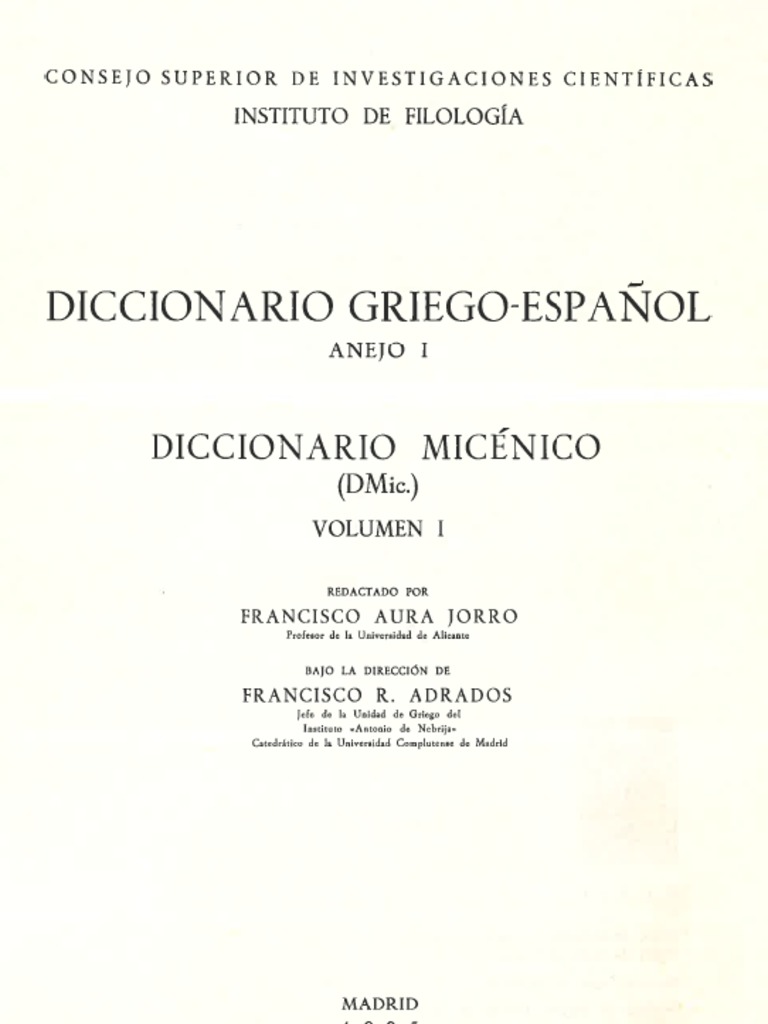 [Diccionario griego-español] Francisco Aura Jorro, Francisco Rodríguez ...