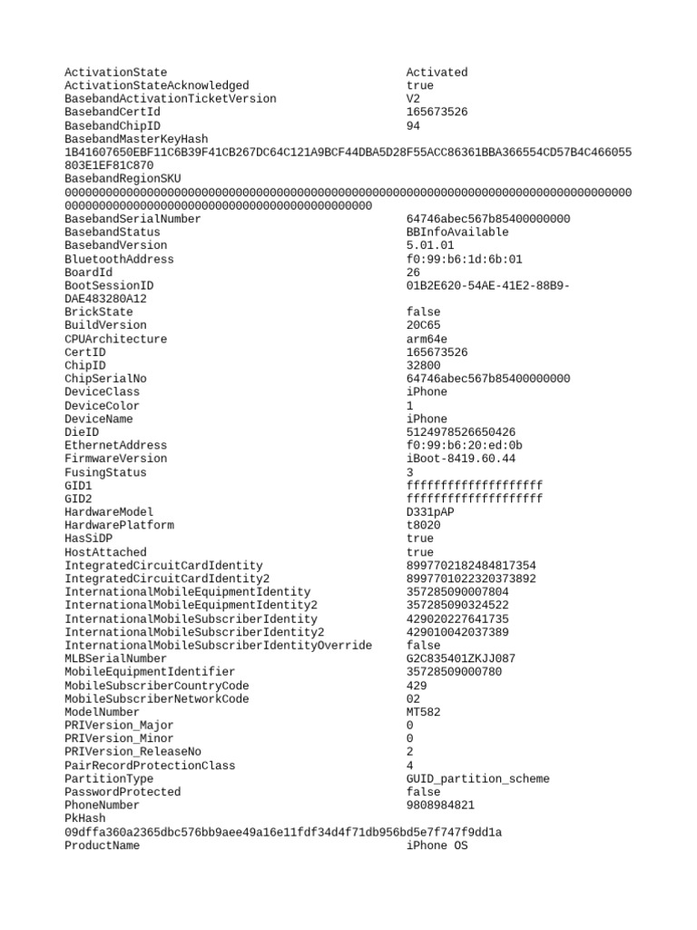 iPhone Activation and Hardware Details | PDF | Computers | Technology ...