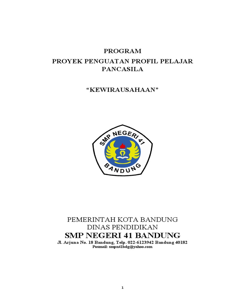 Proposal P5 Kewirausahaan Kelas 8 | PDF