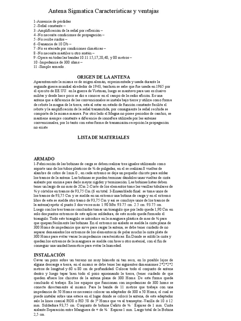 Antena Sigmatica | PDF