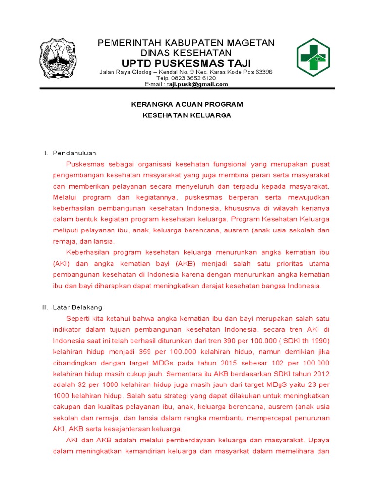 Template Kap (Program Kesga) Contoh | PDF