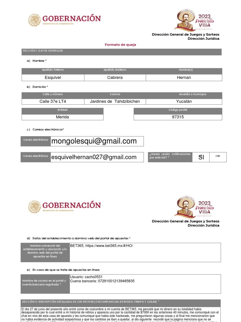 Formato de Quejas | PDF