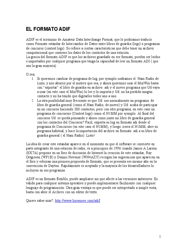 El Formato Adif | PDF