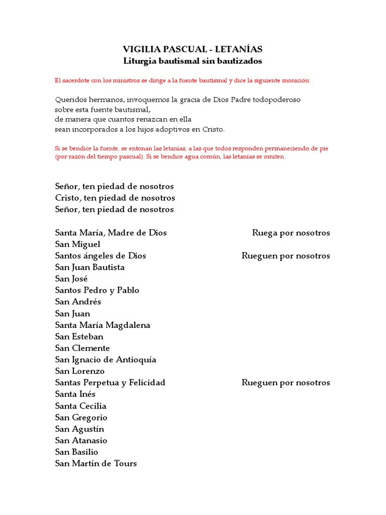 Letanias Vigilia Pascual | PDF