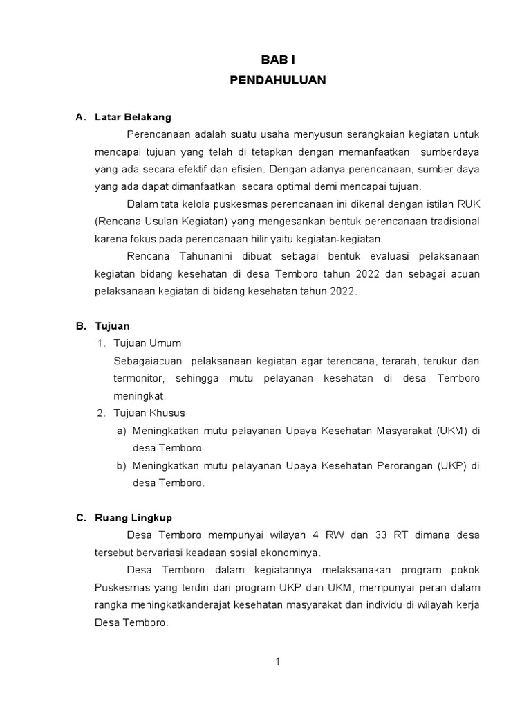 Template RUK Desa 2024 TBR | PDF