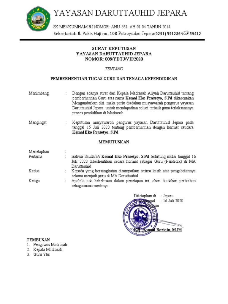 SK Pemberhentian | PDF