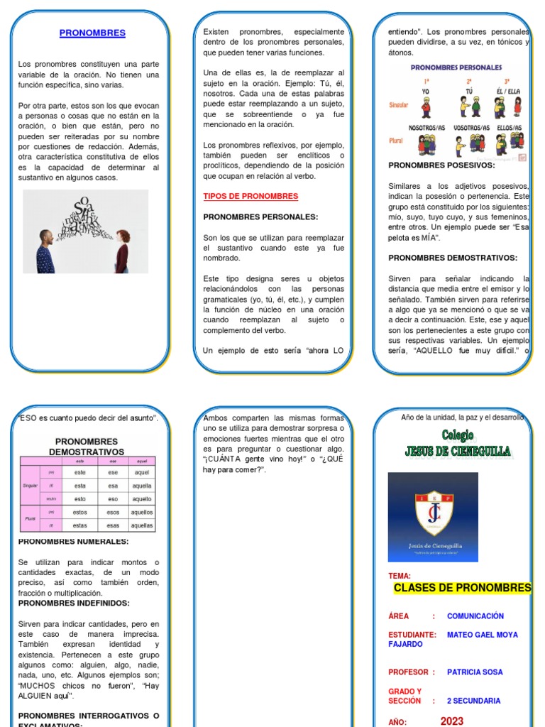 Tipos de Pronombres en Español | PDF