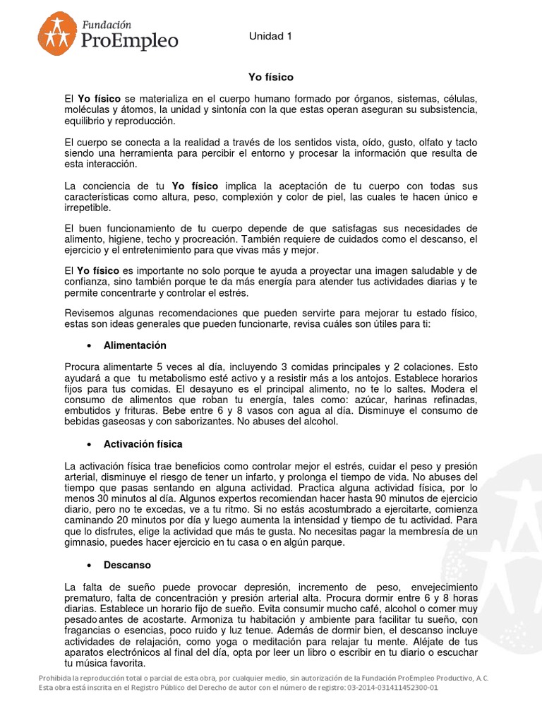 Tema 1 Yo Físico - Lectura | PDF