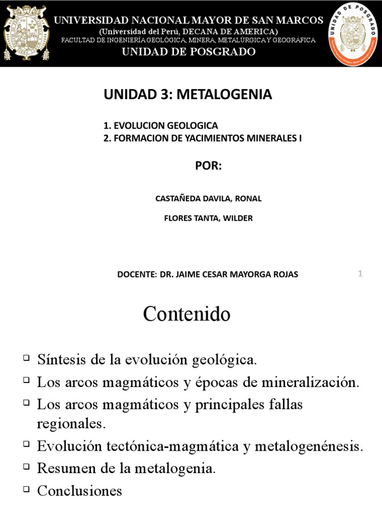 Unidad 3_semana 3y4_exposición de Yacimientos Minerales | PDF